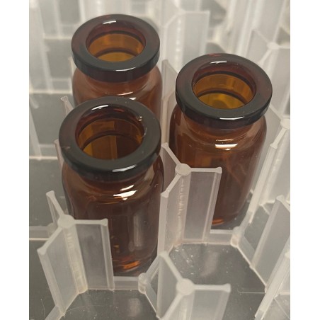 ISO 2R amber open sterile nested vials in trays of 228 pieces: $225.00