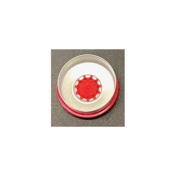Red 20mm Glossy Flip Cap Vial Seals - USA manufactured!