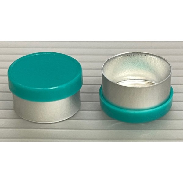 13mm Teal Green Flip Cap Vial Seal with Longer Skirt