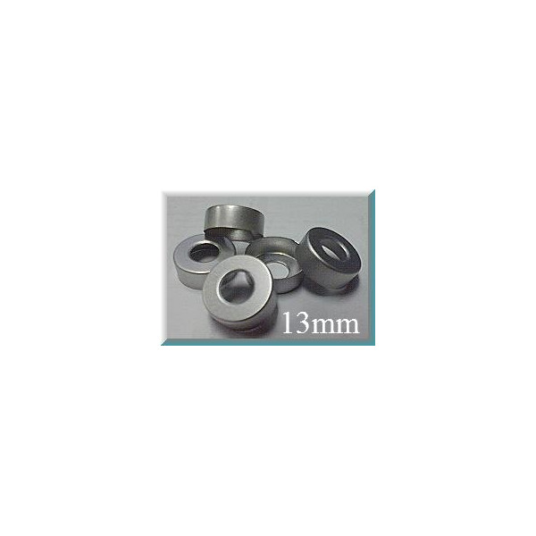 13mm Open Hole Aluminum Vial Seal Rings, Silver